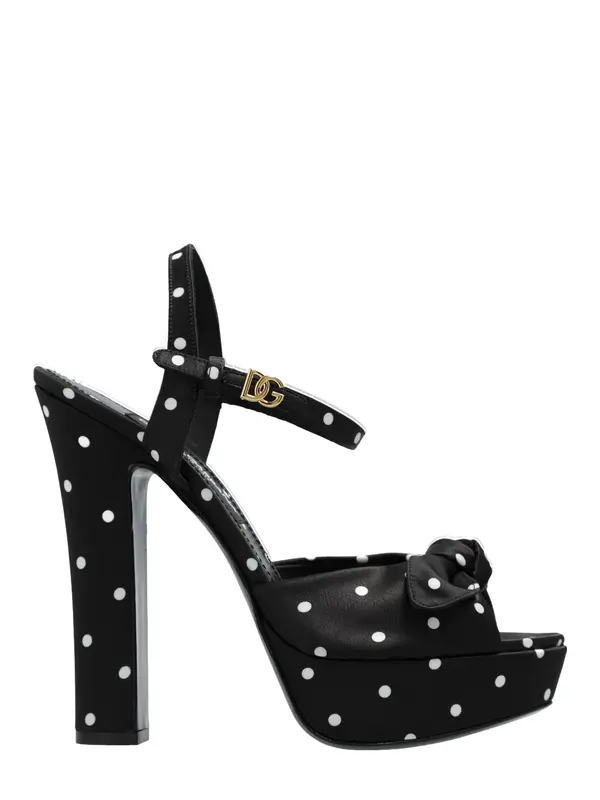 Dolce & Gabbana 150mm Polka-dot Sandals - Black