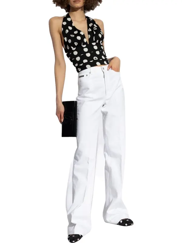Dolce & Gabbana Flared Denim Trousers - White