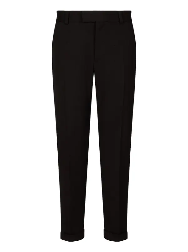 Dolce & Gabbana Pressed-crease Tapered Trousers - Black