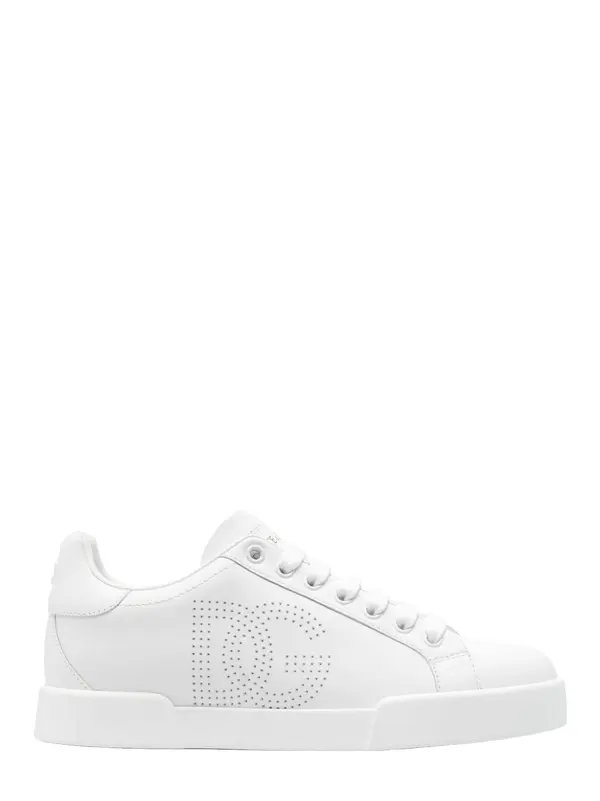 Dolce & Gabbana Portofino Leather Sneakers - White
