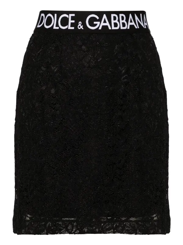 Dolce & Gabbana Floral-lace Mini Skirt - Black