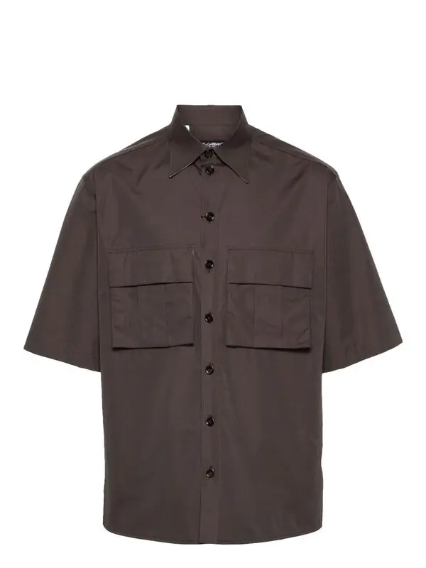 Dolce & Gabbana Logo-embroidered Cargo Shirt - Brown