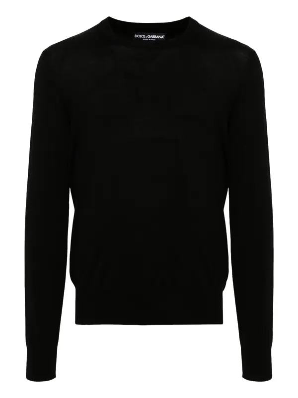 Dolce & Gabbana Logo-embroidered Silk Jumper - Black
