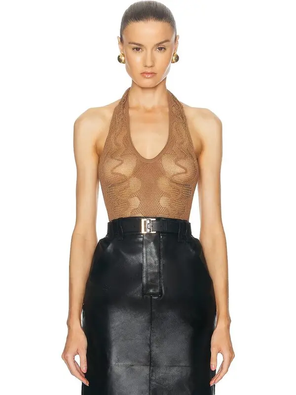 Saint Laurent Sleeveless Bodysuit - Noisette