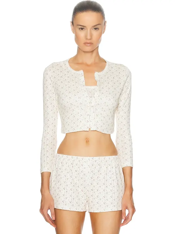 COU COU The Cropped Cardigan - English Rose