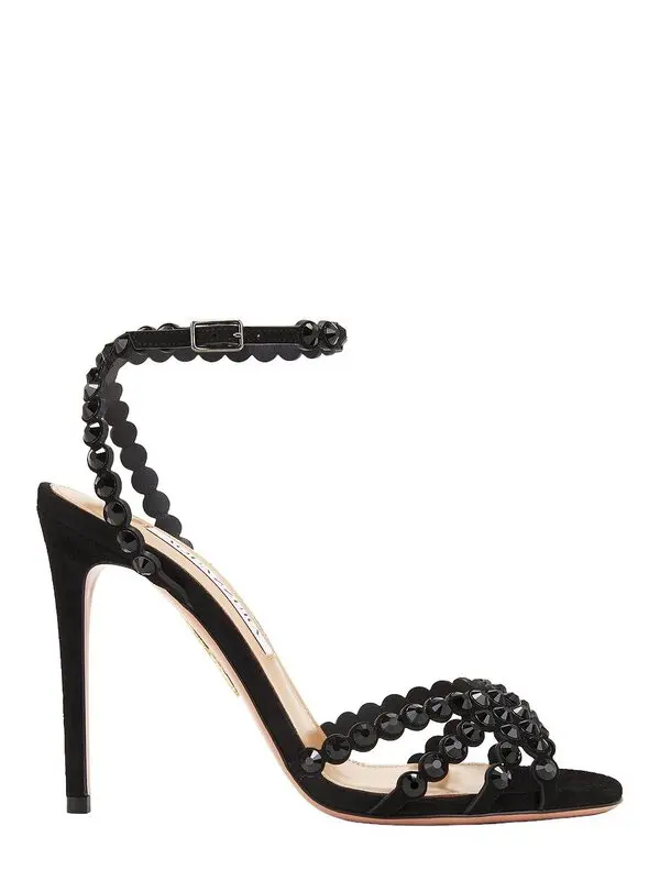 AQUAZZURA Tequila 105 Sandal - Black & Jet