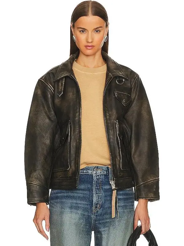 FOUND Leather Pocket Jacket - Black