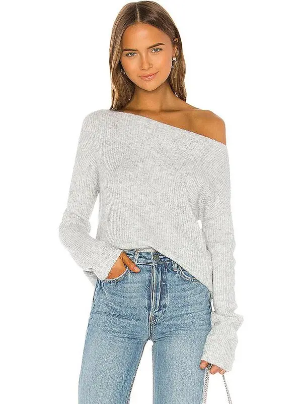 LOVERS AND FRIENDS Alayah Off Shoulder Sweater - Gray