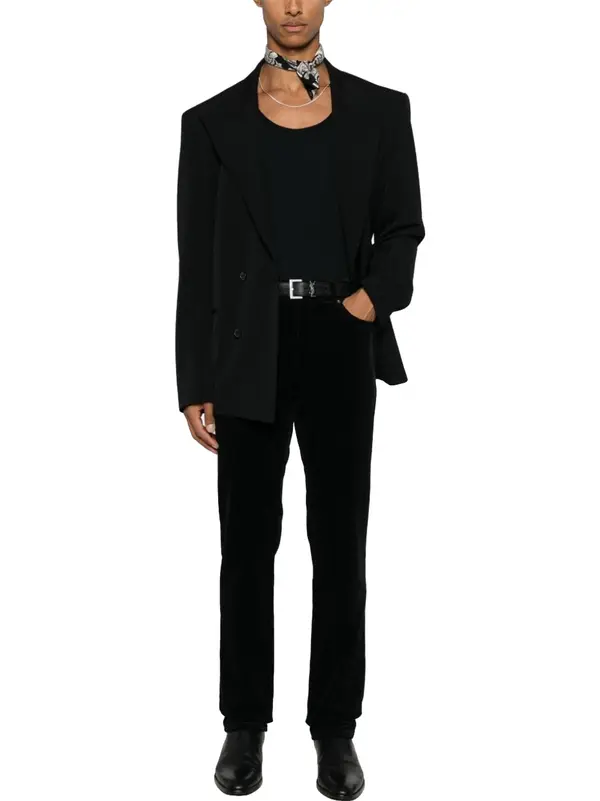 Saint Laurent Slim-cut Corduroy Trousers - Black