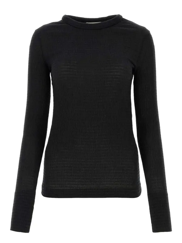 JIL SANDER Crew-neck Fitted Sweater - Black