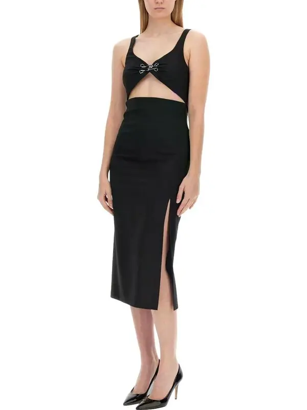 Moschino Decorative Hook Midi Dress - Black