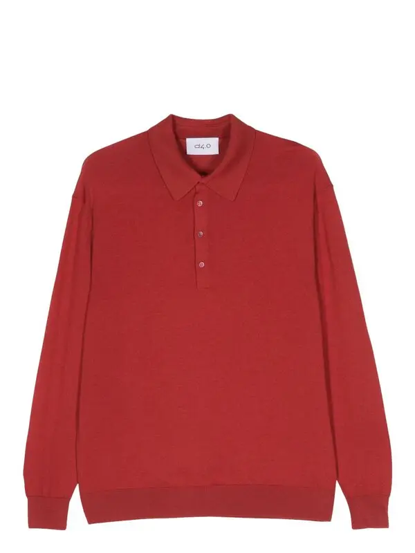 D4.0 Wool Polo Shirt - Red