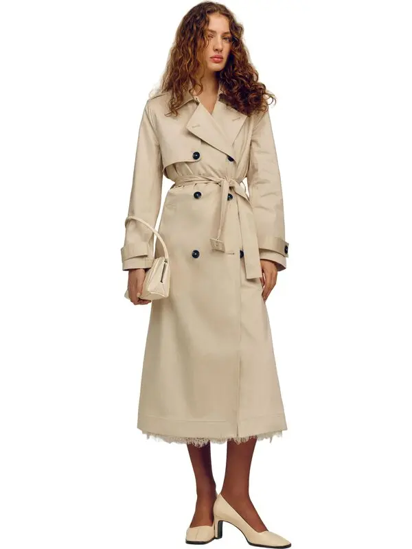 REFORMATION Matteo Trench Coat - Ivory