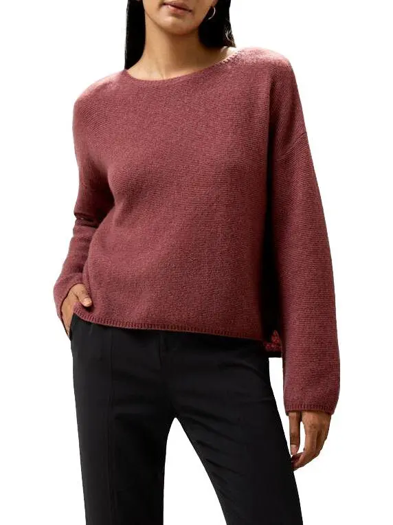 Lilysilk Relaxed Fit Silk Cashmere Blend Sweatshirt - Red