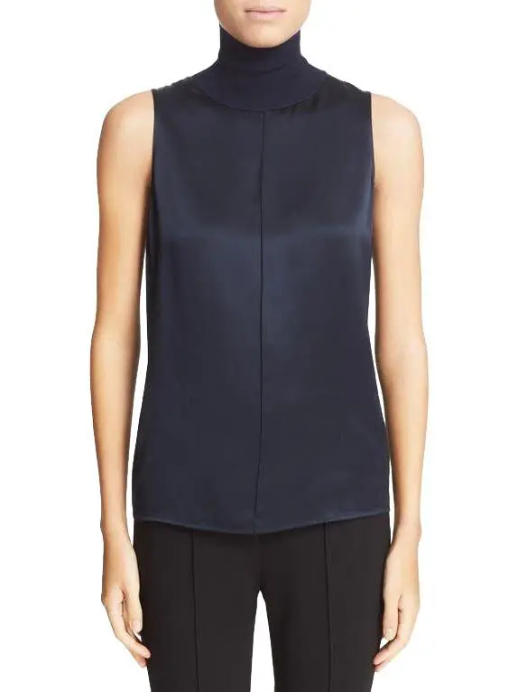 Rag & Bone Singer Silk Sleeveless Turtleneck Top - Salute