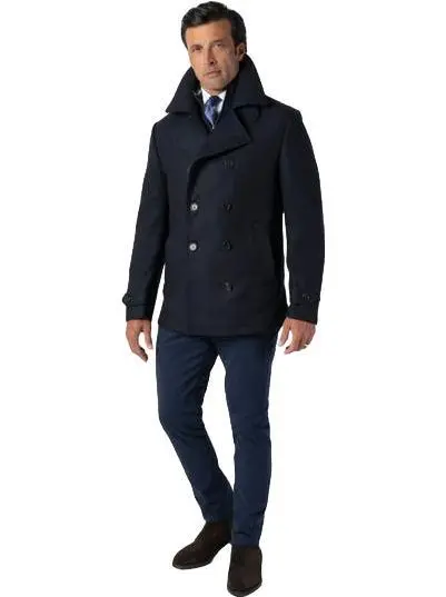 Robert Talbott Curtis Pea Coat - Navy