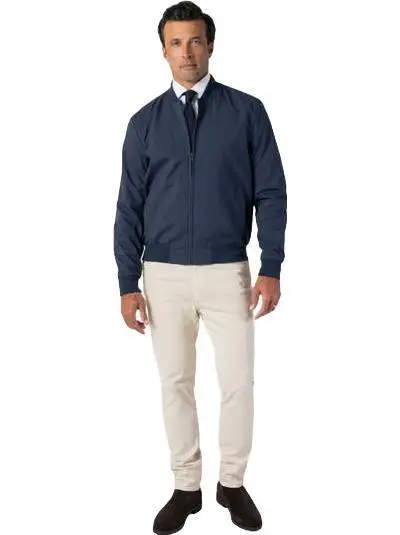 Robert Talbott Jackson Baseball Jacket - Navy