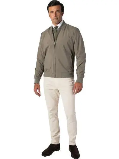 Robert Talbott Jackson Baseball Jacket - Taupe