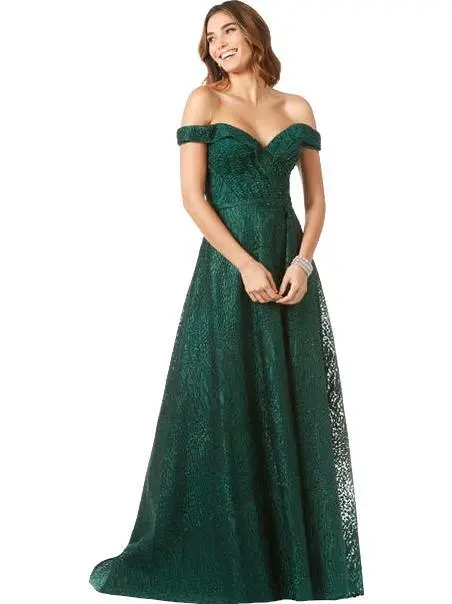 LARA NEW YORK Off-the-shoulder Ballgown - Forest