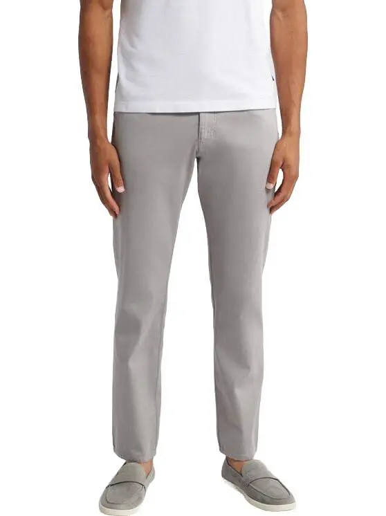 Johnston & Murphy Straight Leg Stretch Pima Cotton Pants - Light Gray