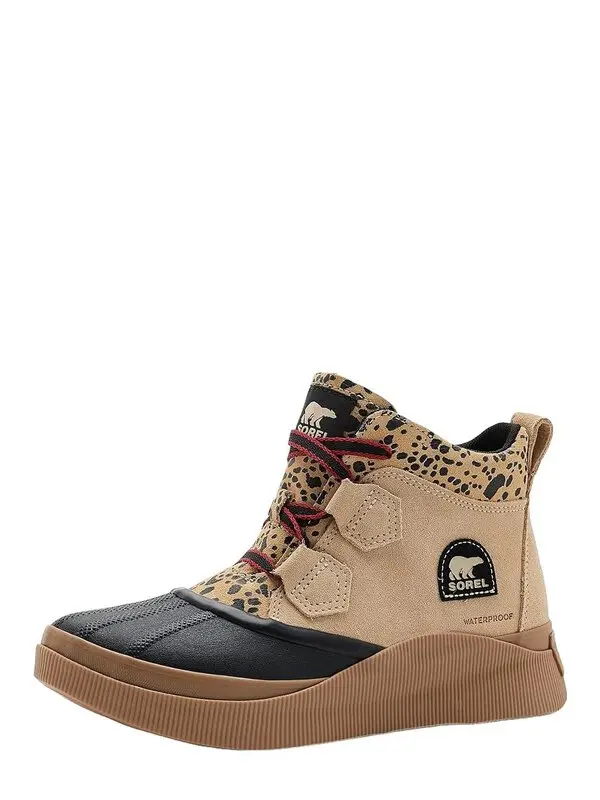 Sorel Waterproof Lace-up Leather And Suede Boots - Ceramic/black