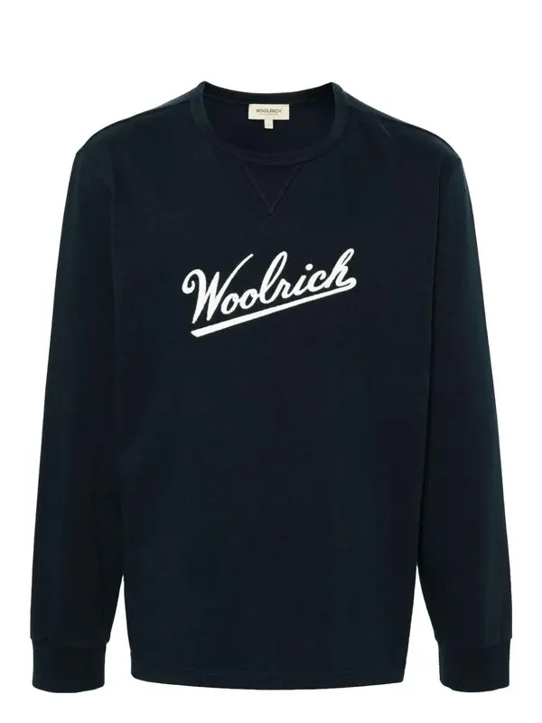 Woolrich Embroidered-logo Cotton T-shirt - Blue