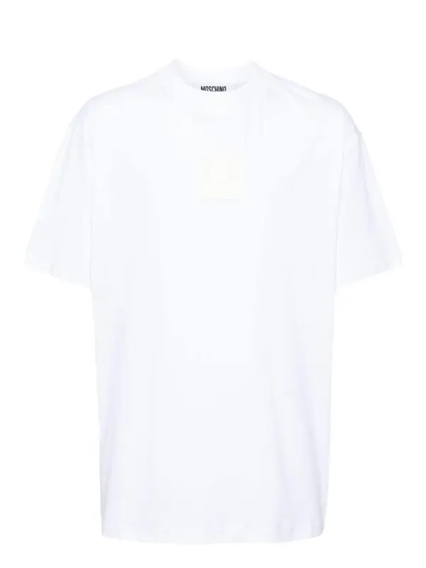 Moschino Logo-patched Cotton T-shirt - White