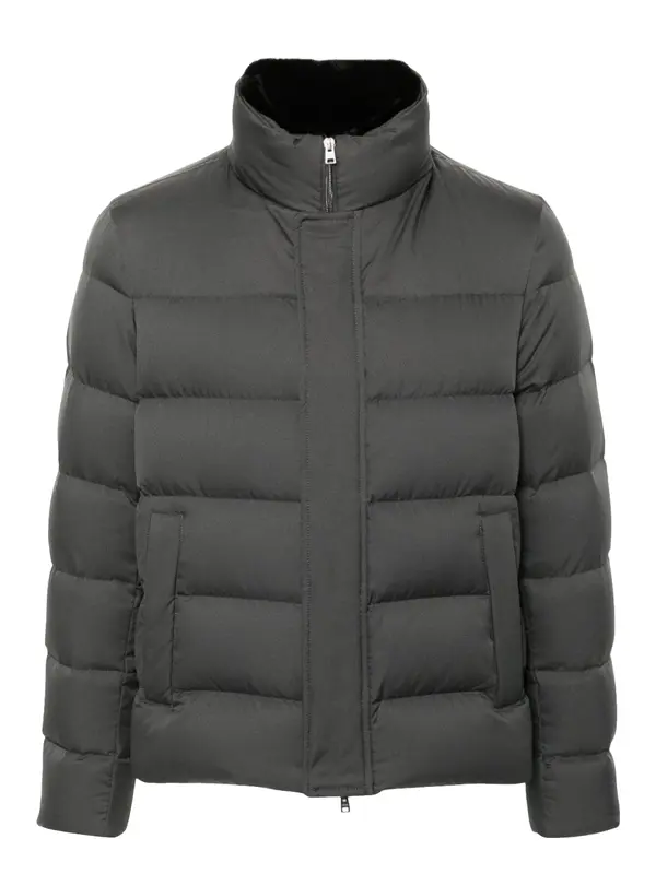 Herno Logo-plaque Puffer Jacket - Grey