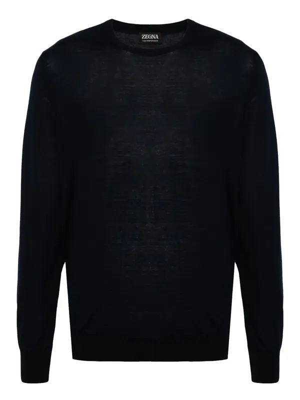 Zegna Wool Crew Neck Sweater - Blue