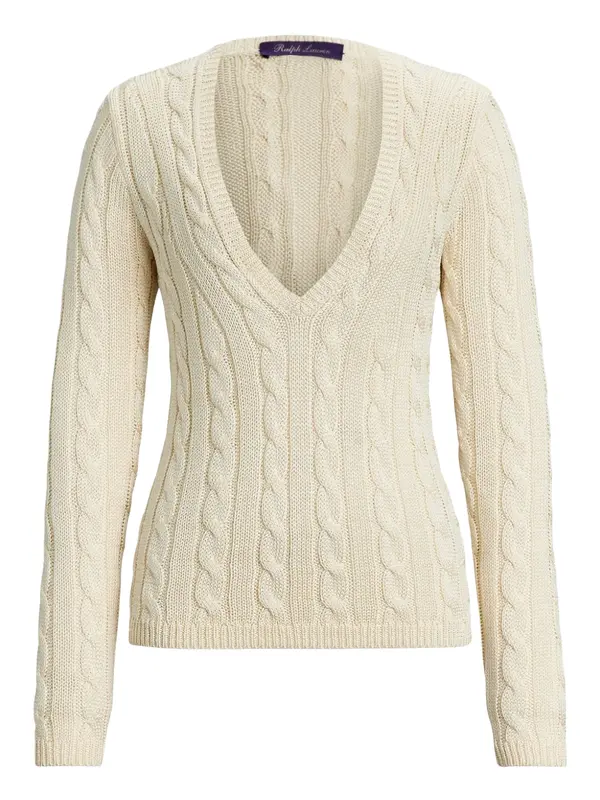 Ralph Lauren Cable-knit Silk Jumper - White