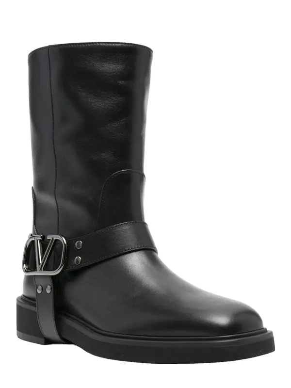Valentino Garavani 30mm Vlogo Biker Boots - Black