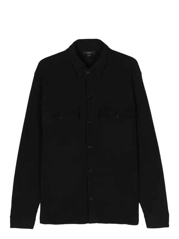 Vince Chunky Waffle-knit Shirt Jacket - Black
