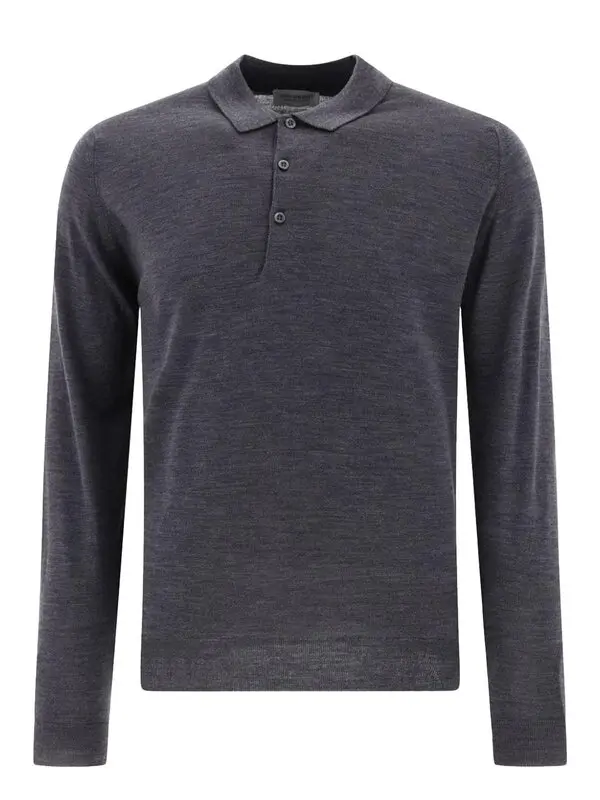 John Smedley Merino Wool Polo Shirt - Grey