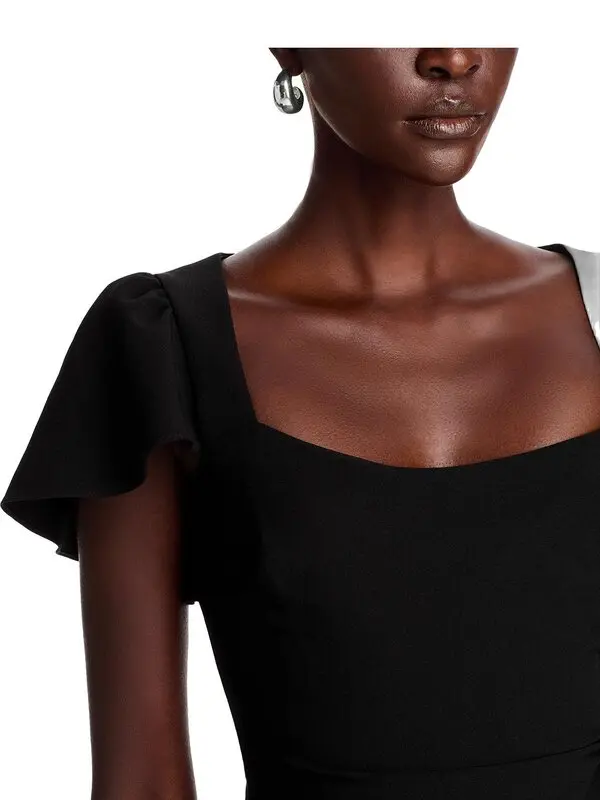 Black Halo Draped Sheath Dress - Black