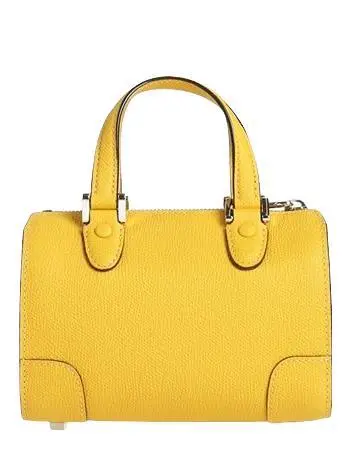VALEXTRA Babila Micro Handbag In Textured Calfskin - Yellow