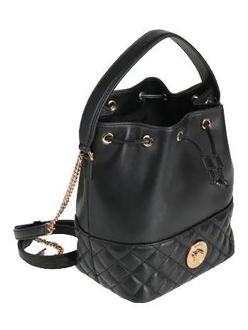 Versace Lambskin Bucket Bag - Black