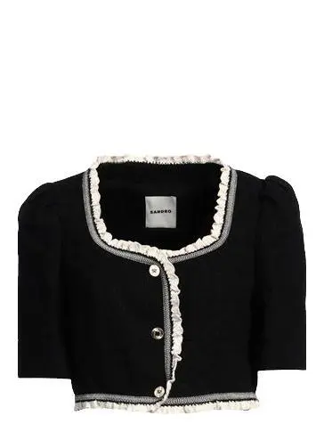 Sandro Tweed Bolero Jacket - Black