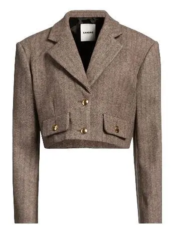 Sandro Single-breasted Blazer - Khaki