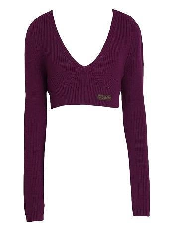 Dsquared2 Knit Crop Top - Plum