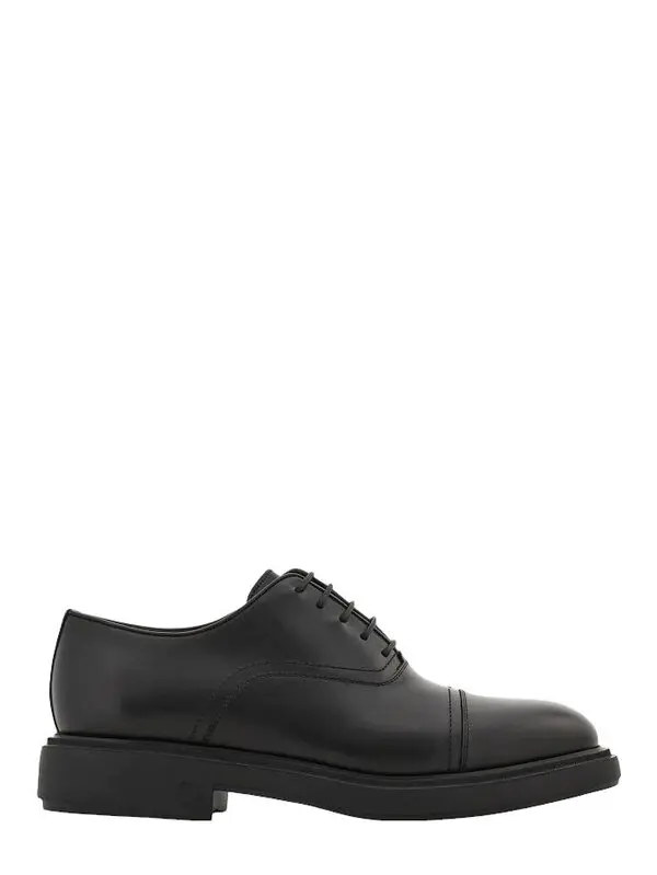 FERRAGAMO Camden Leather Lace-up Shoes - Nero