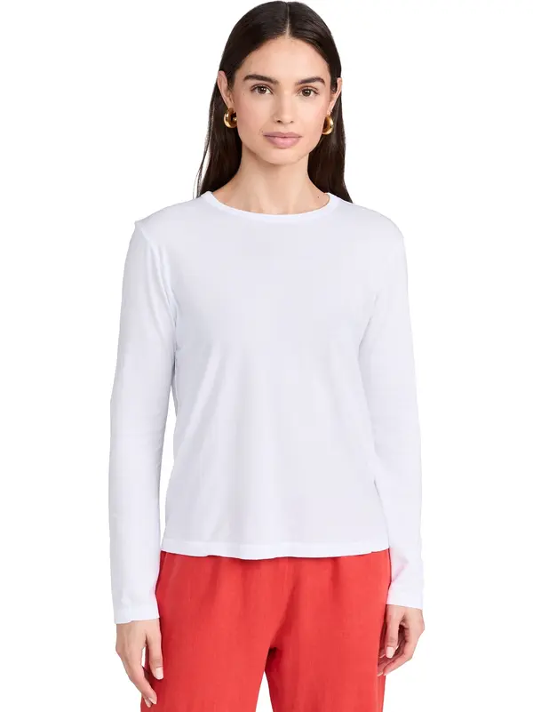 Donni. The Jersey Relaxed Long Sleeve Tee - Powder