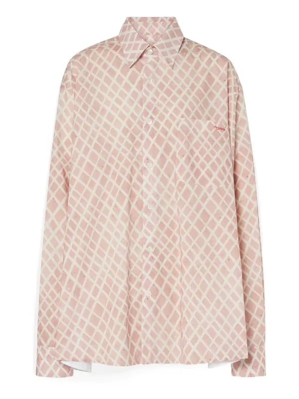 Marni Checked Cotton Poplin Shirt - Pink