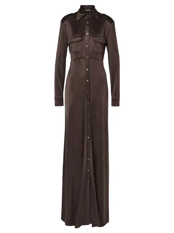 TOM FORD Jersey Maxi Dress - Brown