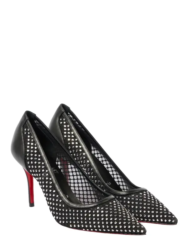CHRISTIAN LOUBOUTIN Apostropha 80 Embellished Pumps - Black