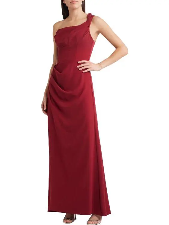 Black Halo Marion One-shoulder Gown - Crimson