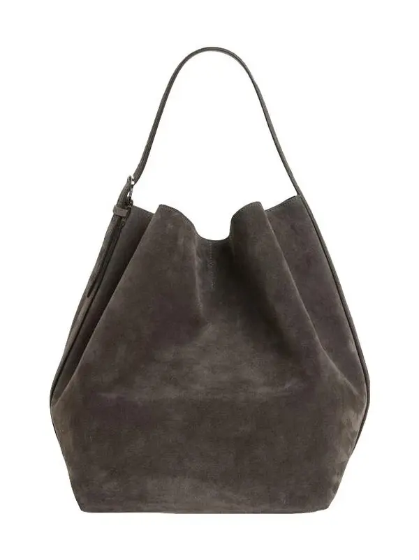 TOTEME Suede Hobo Bag - Granite
