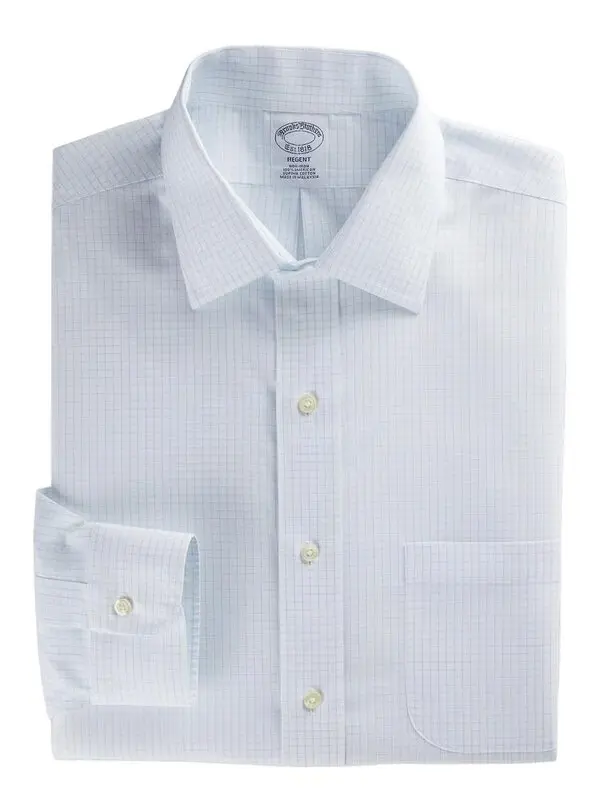 Brooks Brothers Big & Tall Checkered Graph Dress Shirt - Graphite