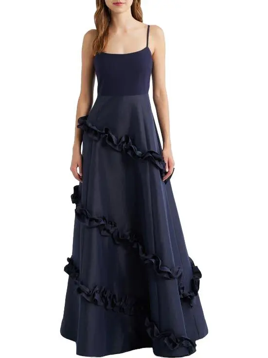 Likely Arissa Ruffle Ballgown - Navy