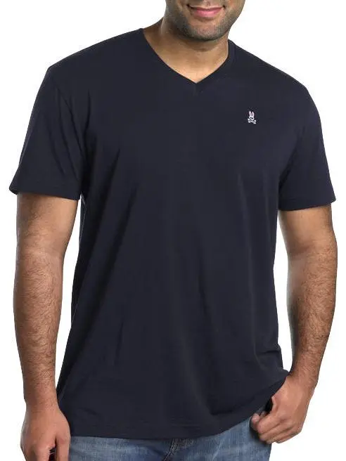 Psycho Bunny Logo V-neck T-shirt - New Navy
