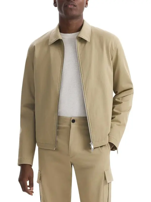 Theory Cotton Twill Bomber Jacket - Khaki